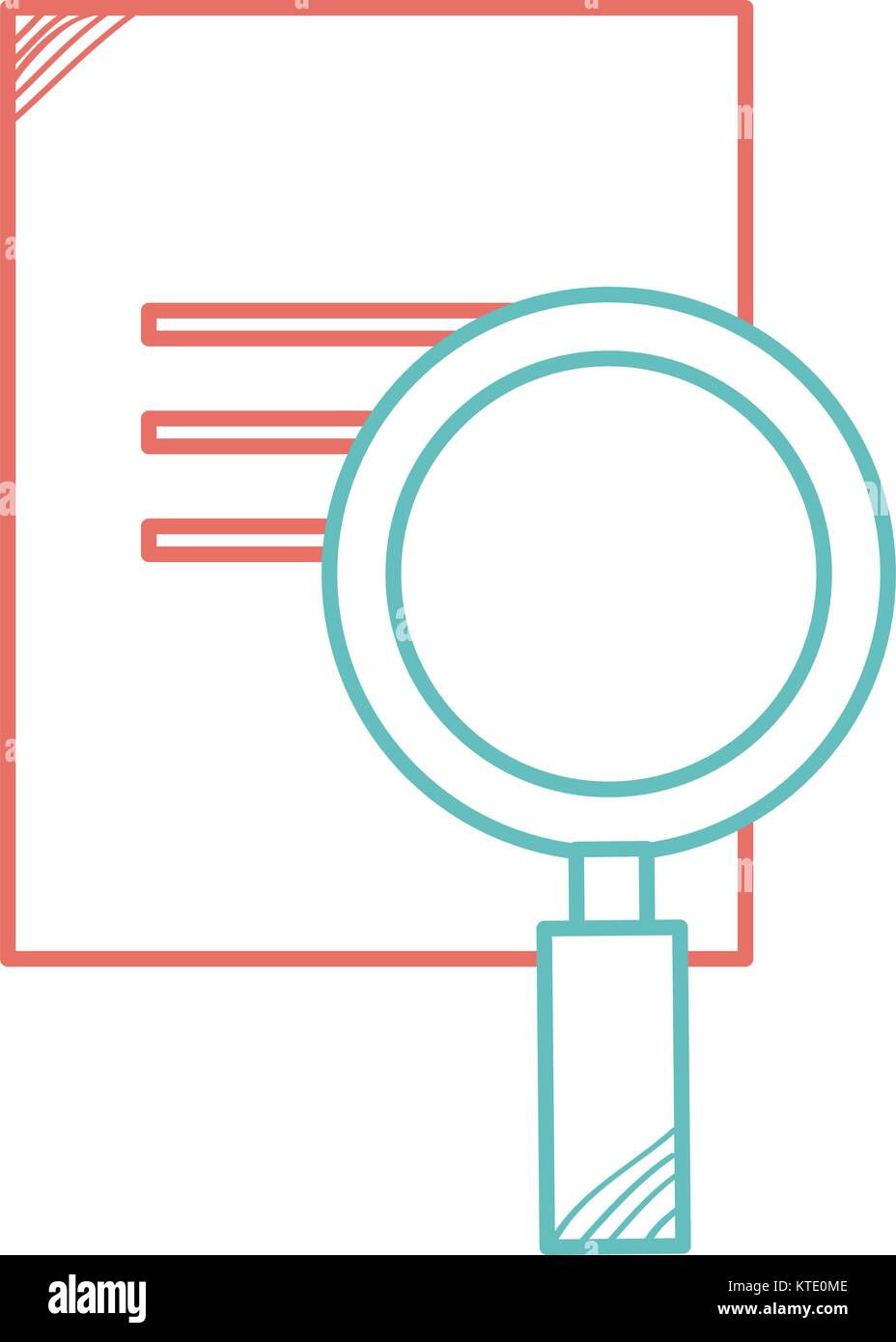 notebook with magnifying glass vector illustration design Stock Vector ...