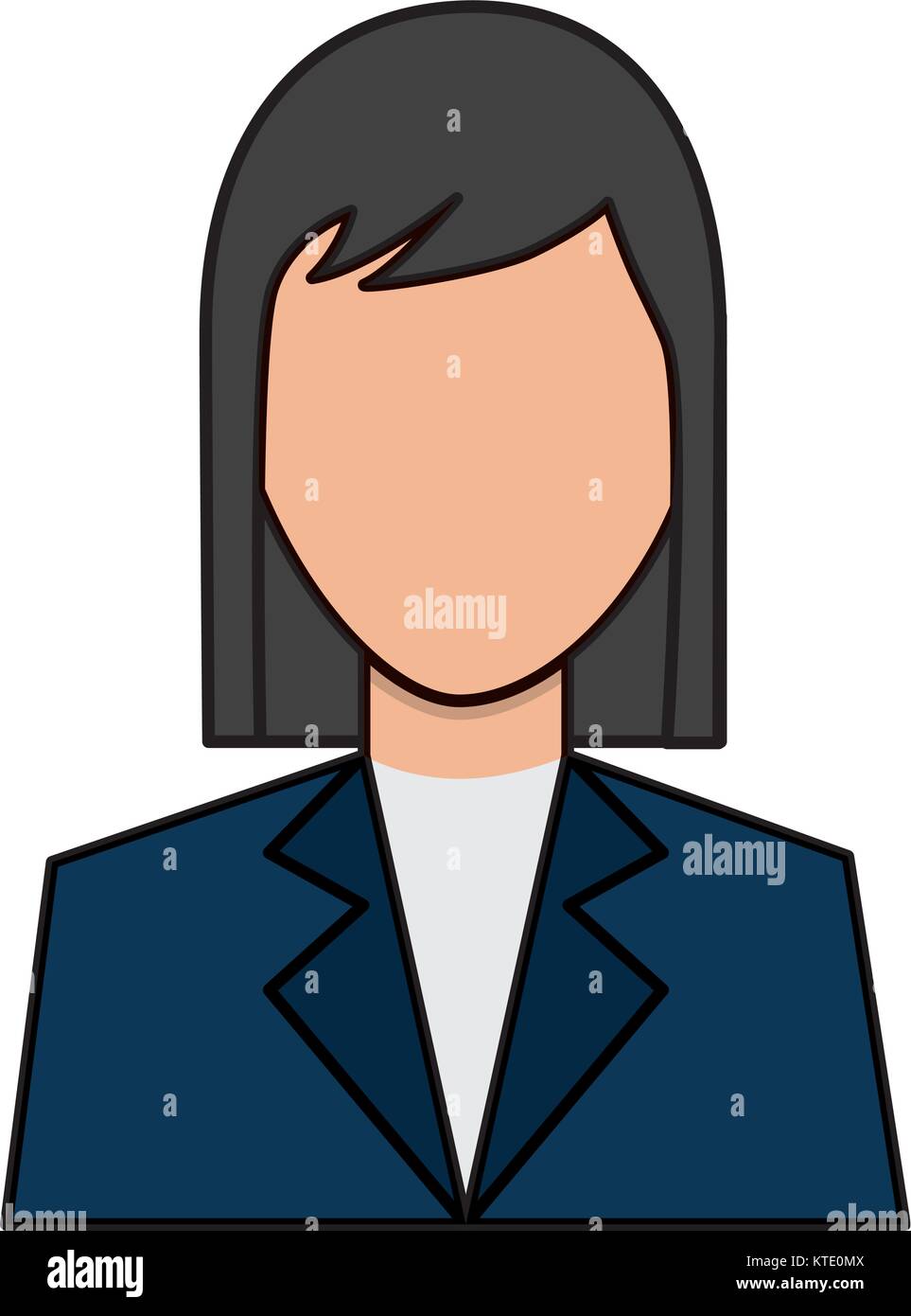 female avatar portrait character woman vector illustration Stock Vector ...