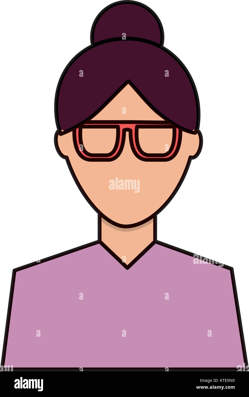 female avatar portrait character woman vector illustration Stock Vector ...