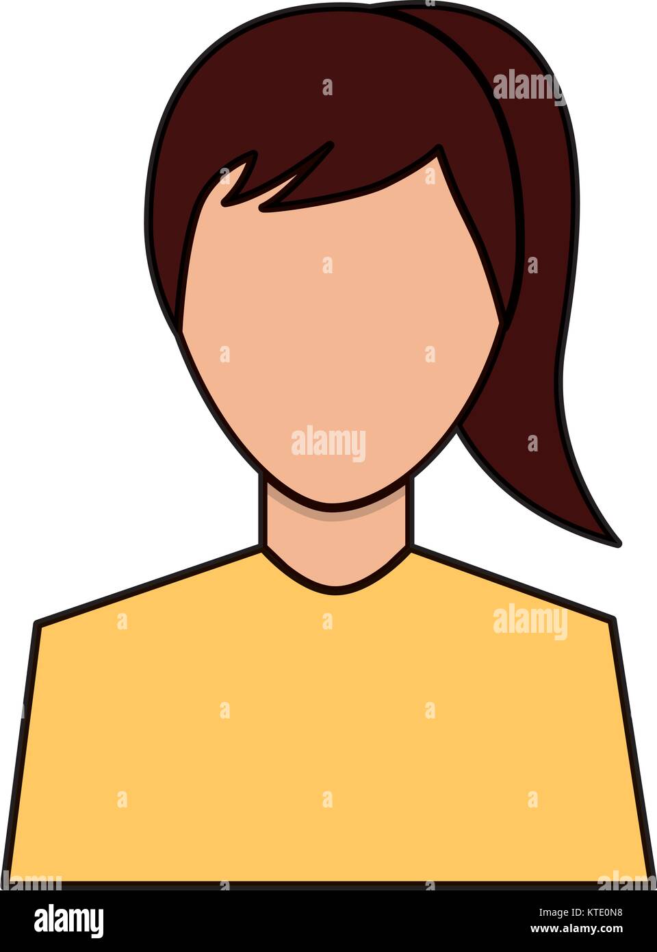 female avatar portrait character woman vector illustration Stock Vector ...