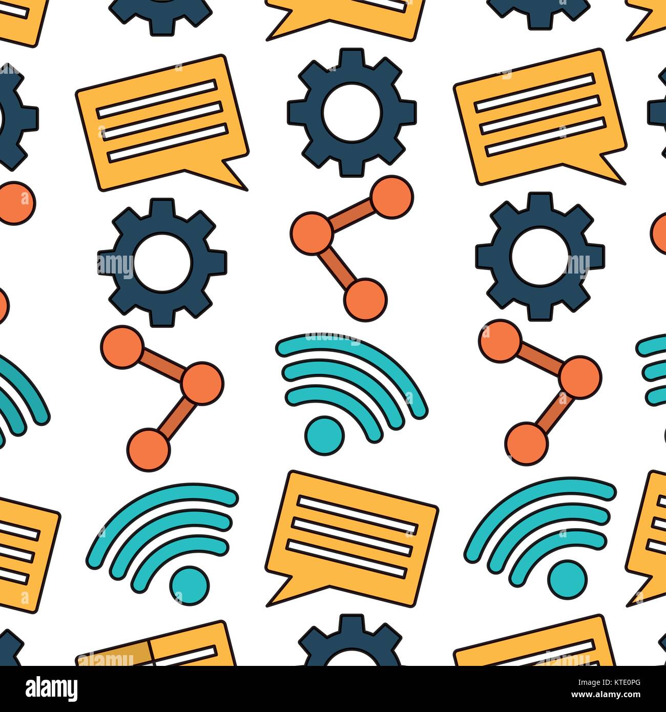 internet wifi share chat setting pattern vector illustration Stock ...