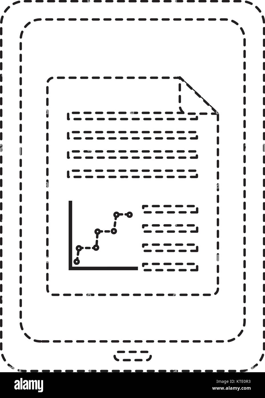 tablet computer report document website vector illustration drawing ...