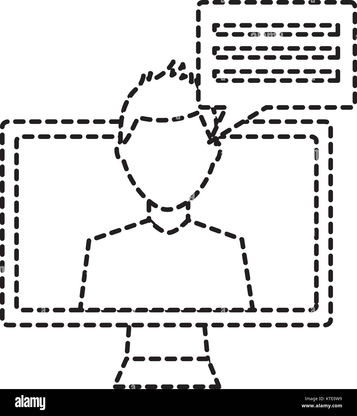 computer monitor with person talking on screen icon image vector ...