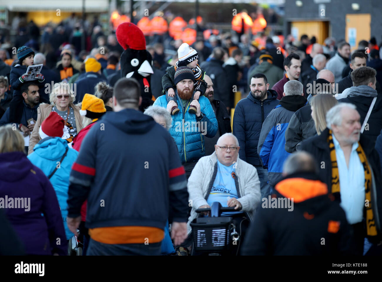 Fans arrive for the game at the Molineux Stadium Wolverhampton Stock ...