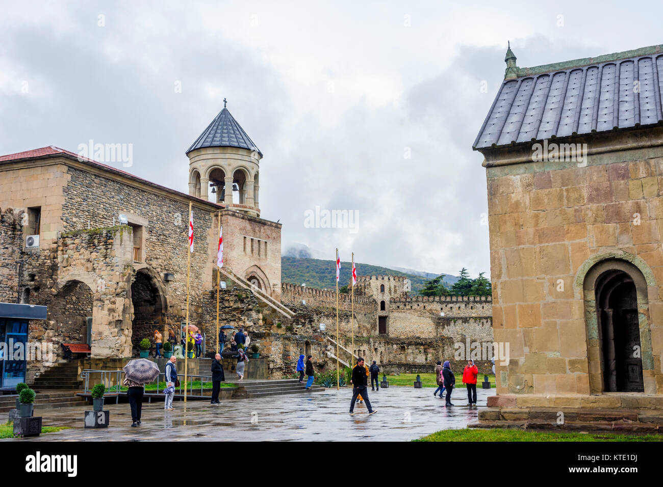 MTSKHETA, GEORGIA - OCTOBER 17: Svetitskokheli orthodox cathedral and ...