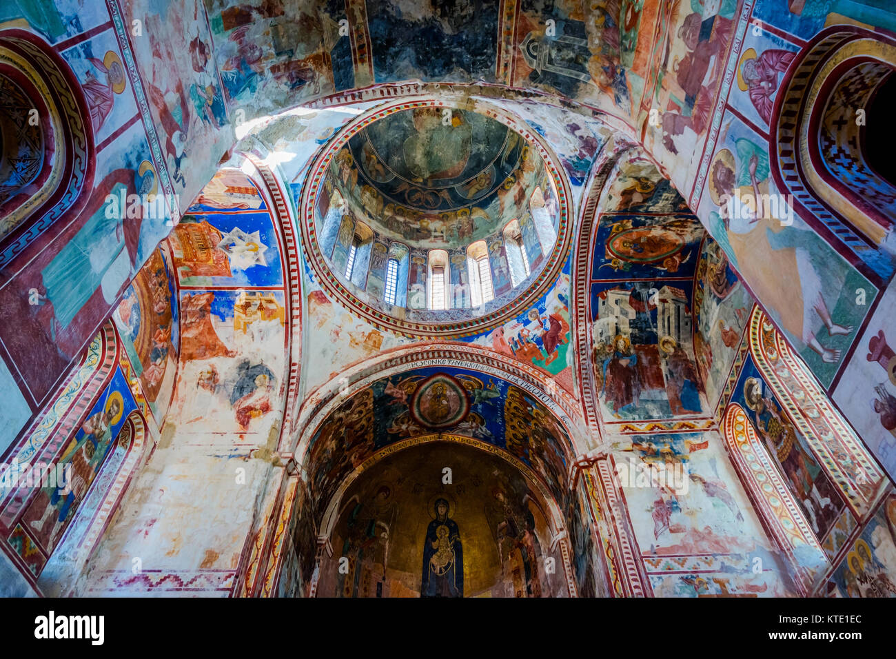 Beautiful frescos and interior of Gelati monastery, Kutaisi, Georgia ...