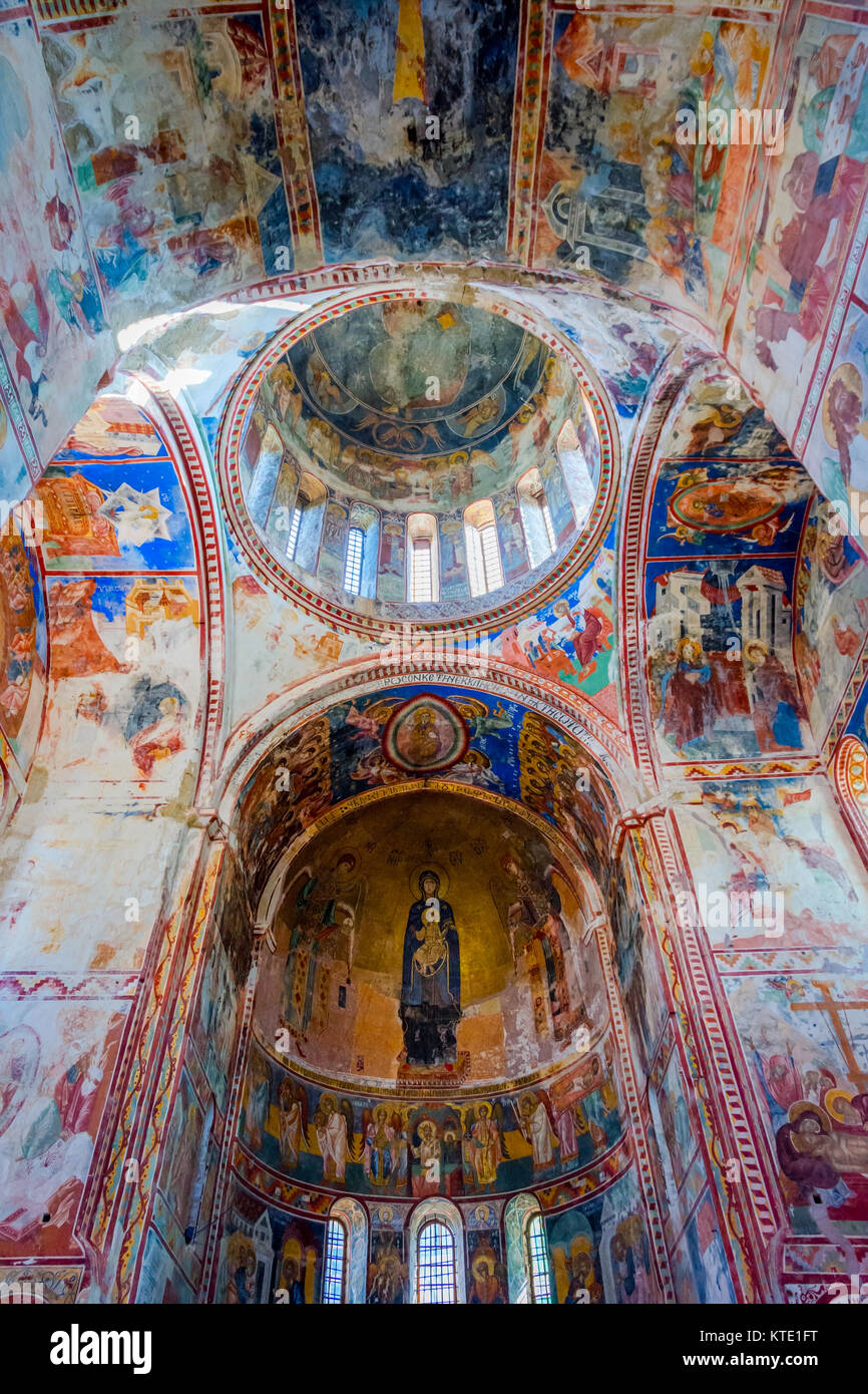 Beautiful frescos and interior of Gelati monastery, Kutaisi, Georgia ...