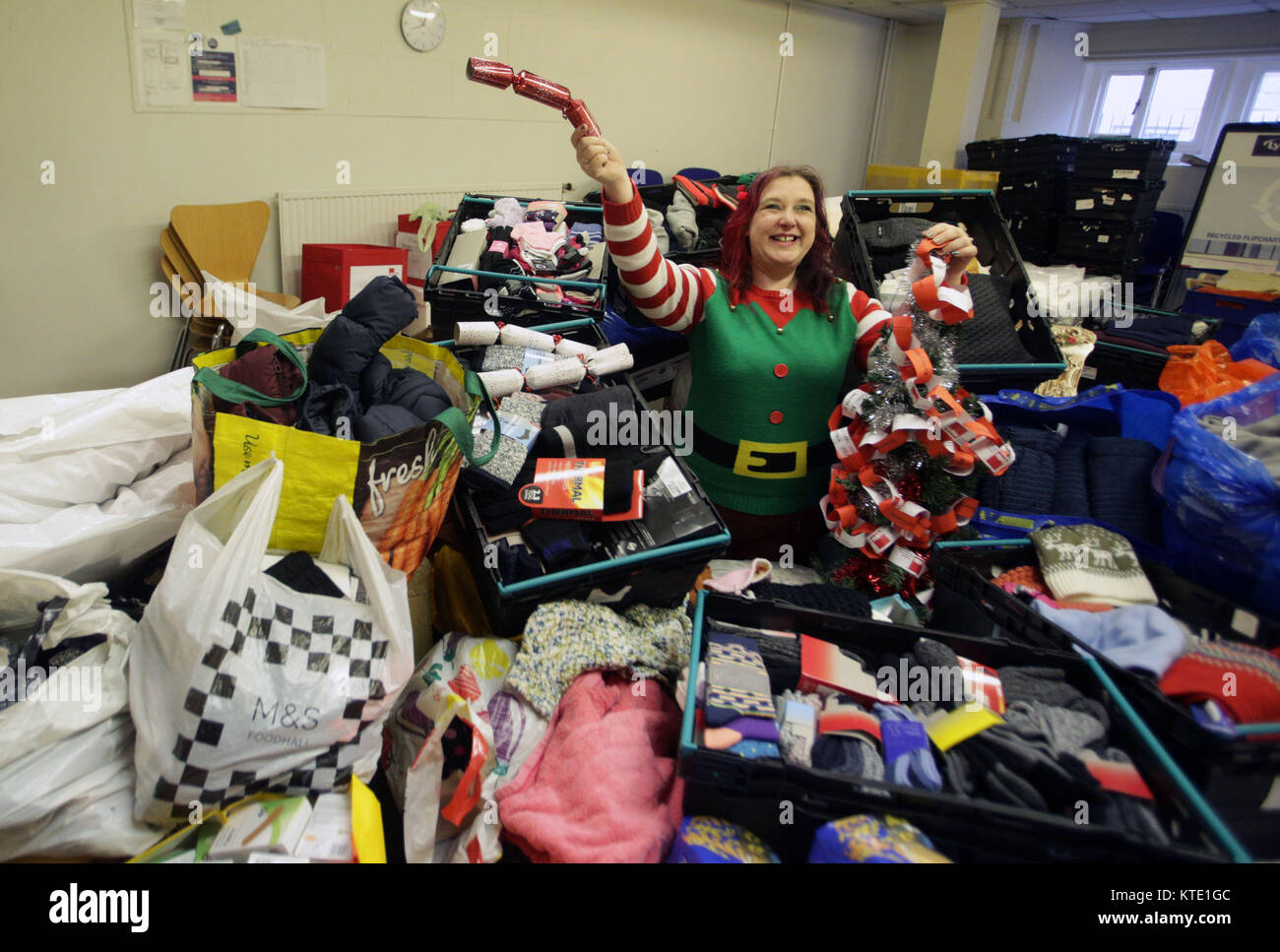 Staff member Jenny Whyte at Southside Community Centre, Edinburgh looks ...