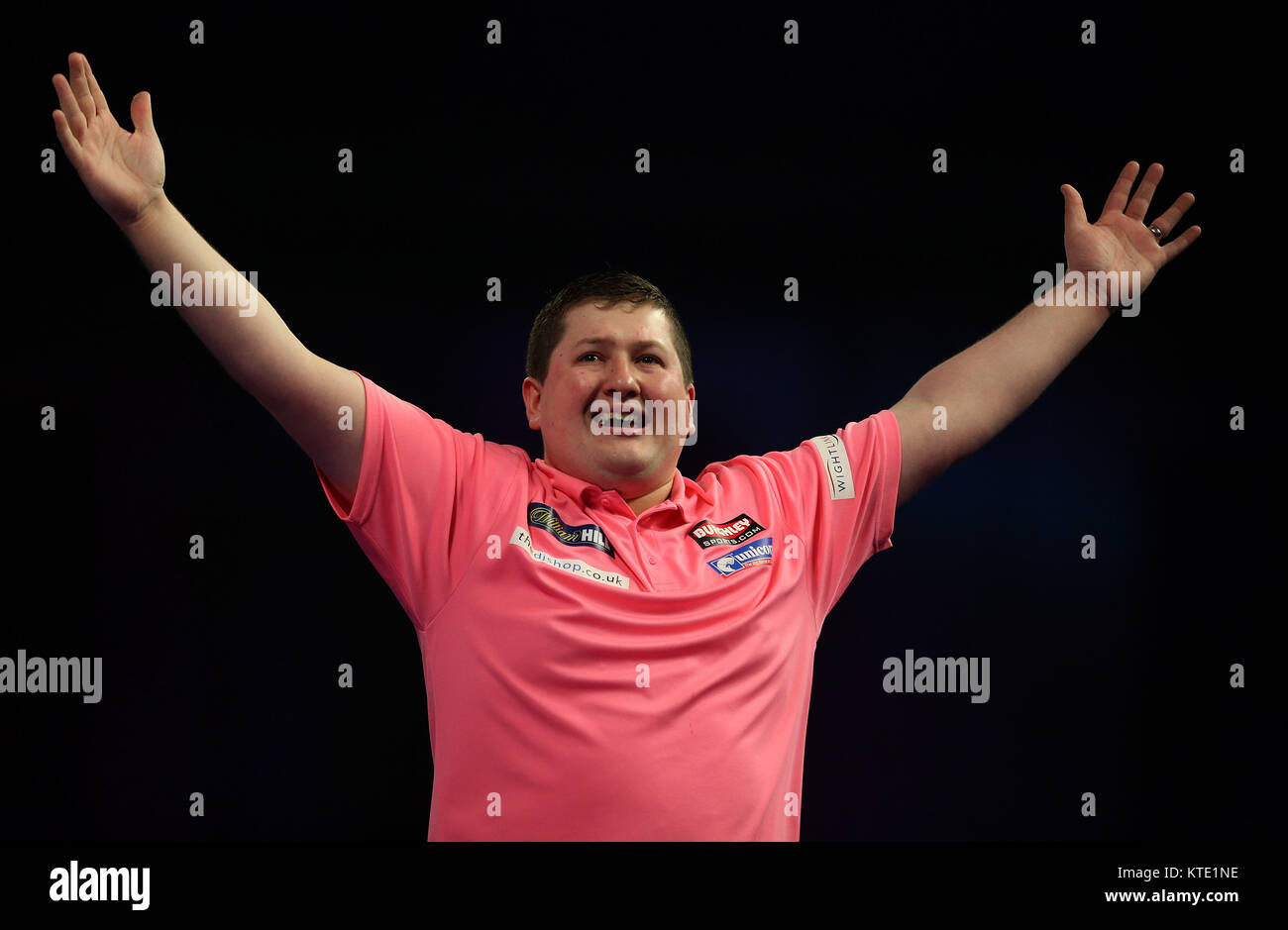 Keegan Brown celebrates winning his match during day ten of the William ...