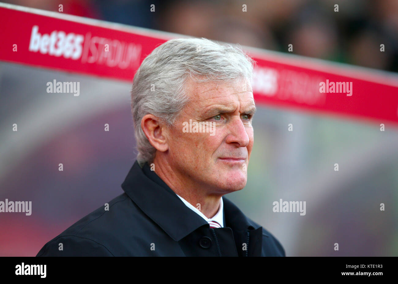 Stoke City manager Mark Hughes ahead of the Premier League match at the ...