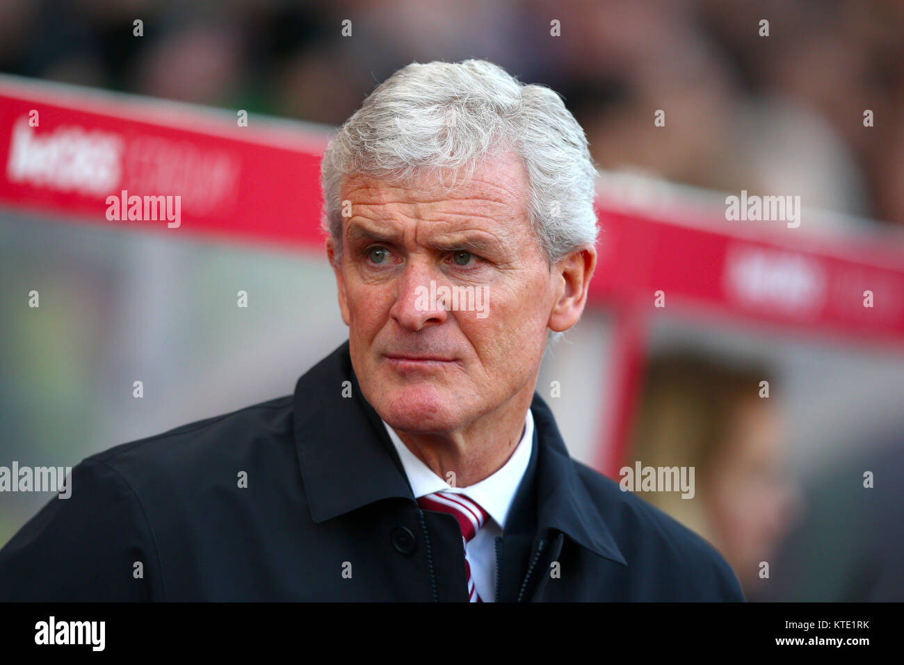 Stoke city manager mark hughes ahead premier league match stadium hi ...