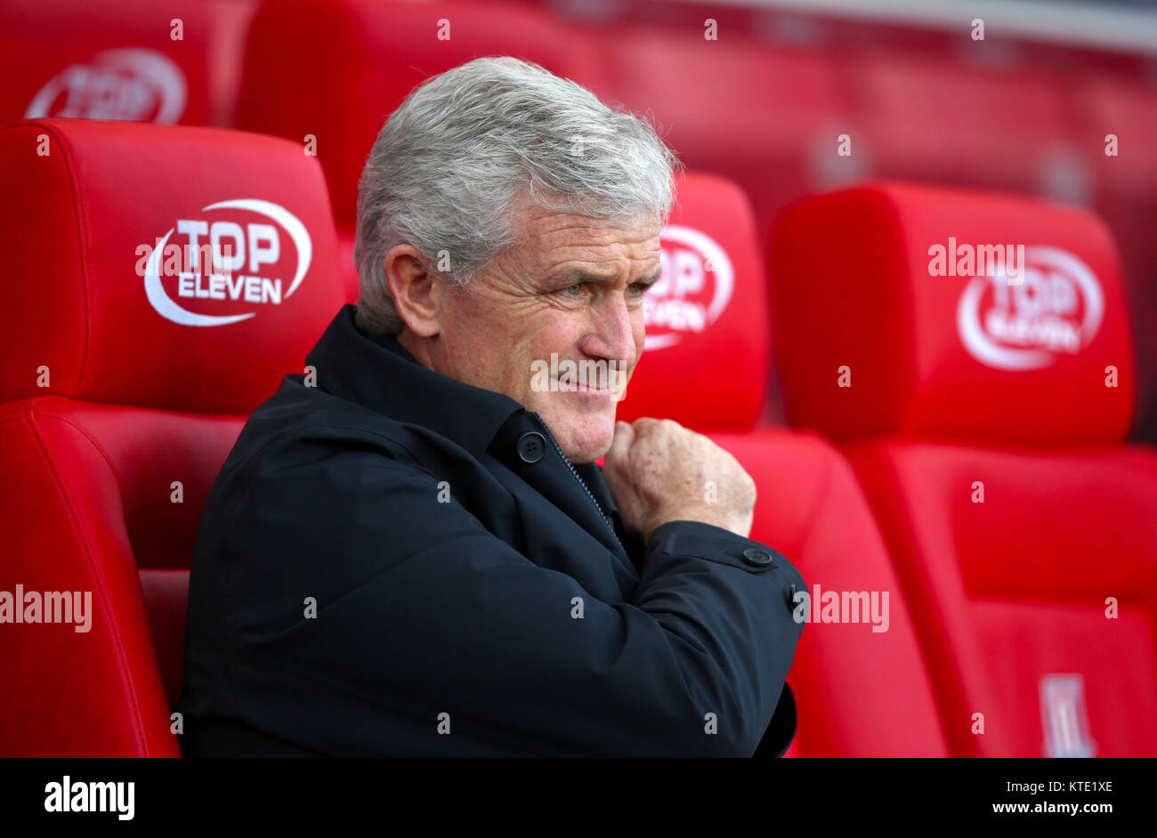 Stoke city manager mark hughes ahead premier league match stadium hi ...