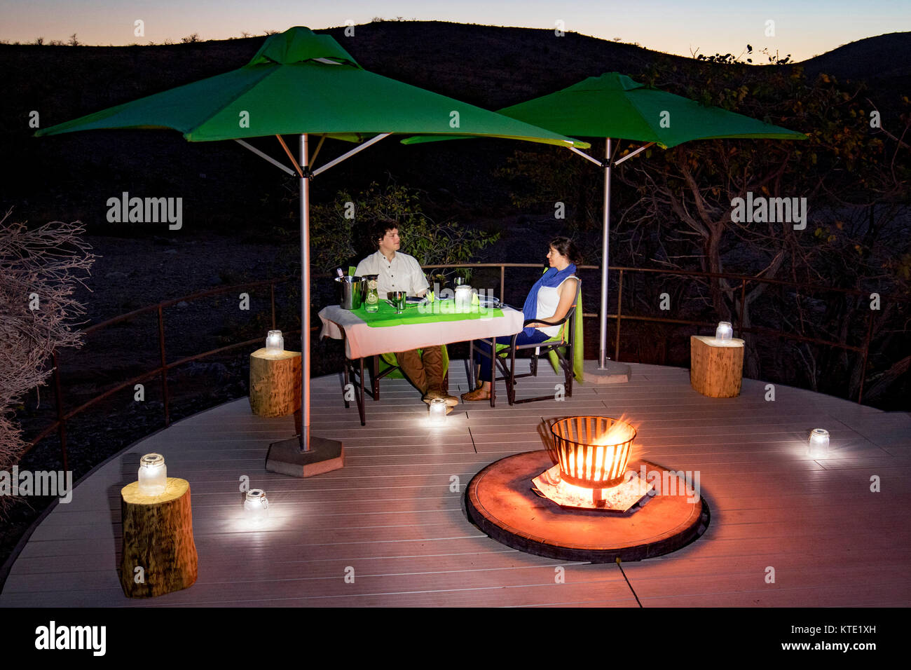 Romantic outdoor dining at Huab Under Canvas, Damaraland, Namibia ...