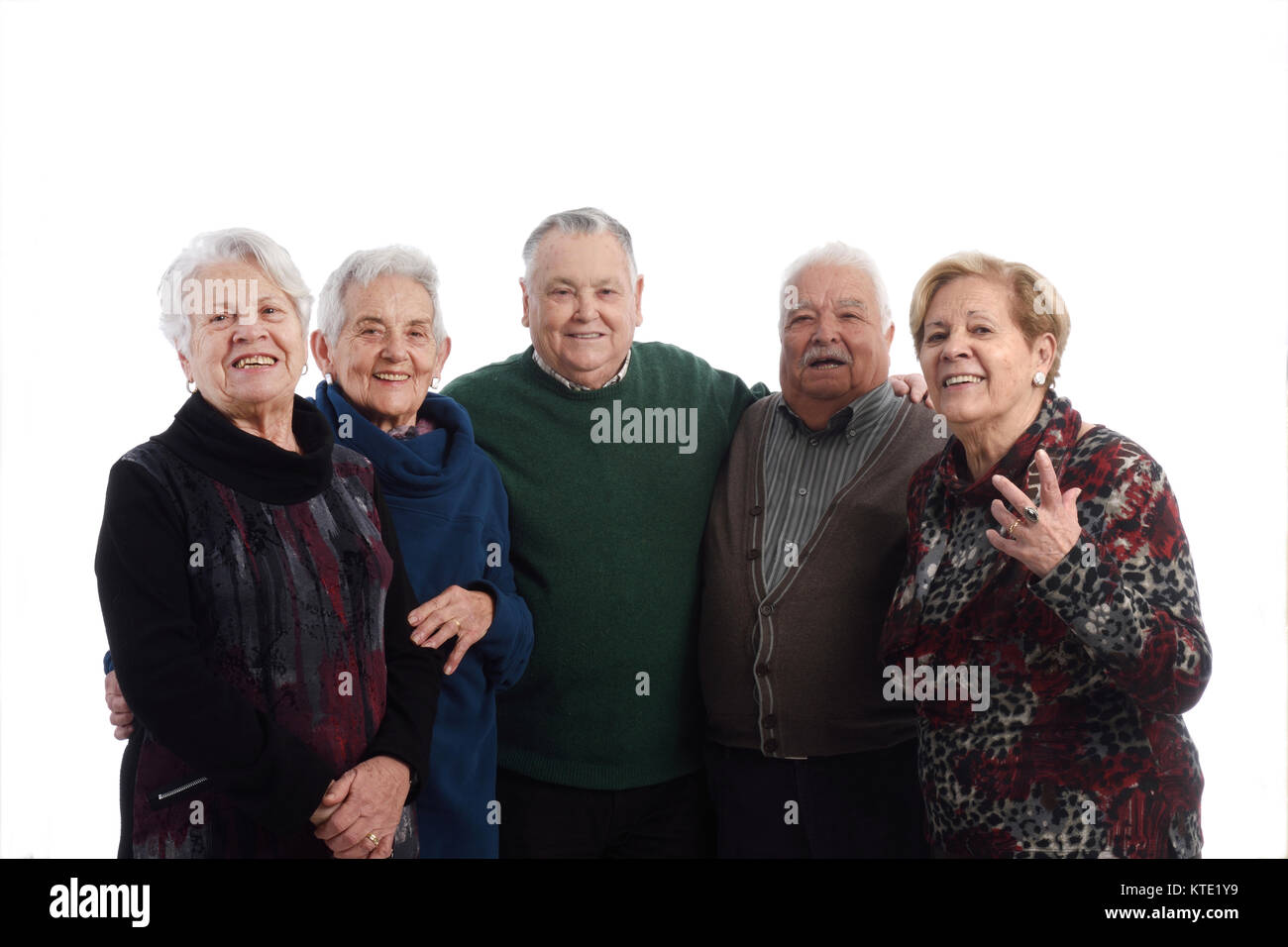 Senior group on white Stock Photo - Alamy