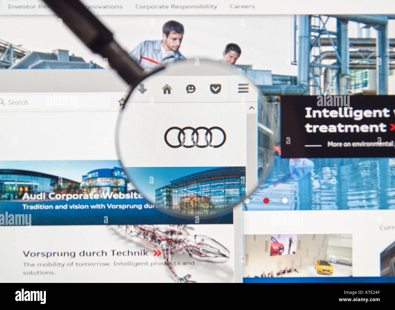 MONTREAL, CANADA - JUNE 4, 2016 : Photo of Audi web page on a laptop ...
