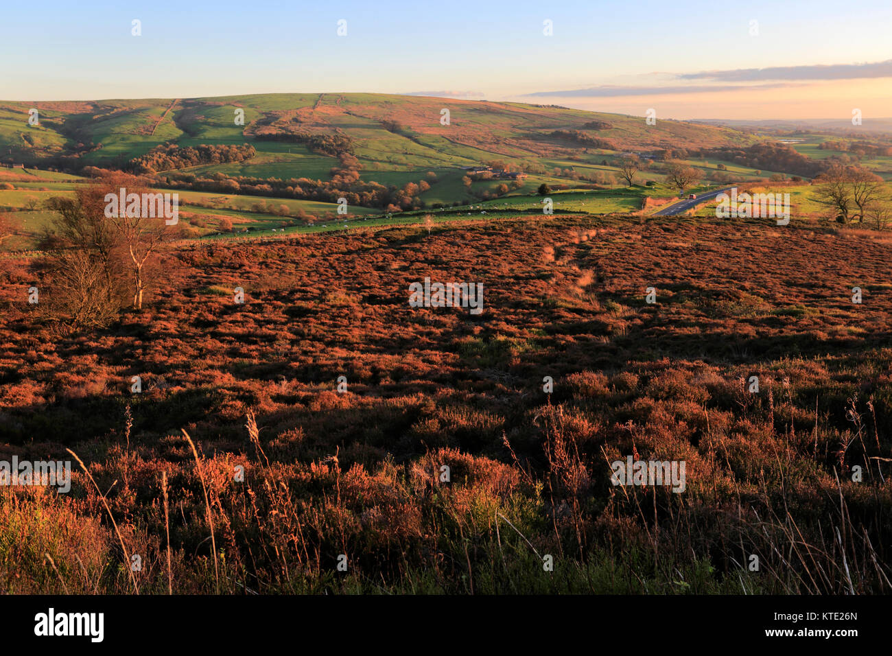 Sunset over the Sandstone rock formations of the Ramshaw Rocks ...