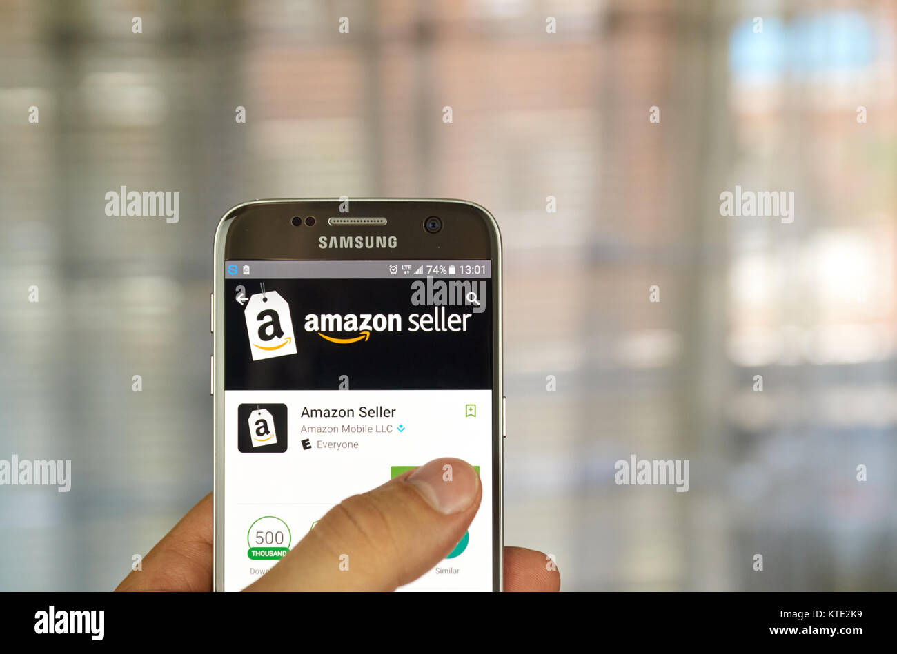 MONTREAL, CANADA - JUNE 24, 2016 : Amazon Seller application on Samsung ...