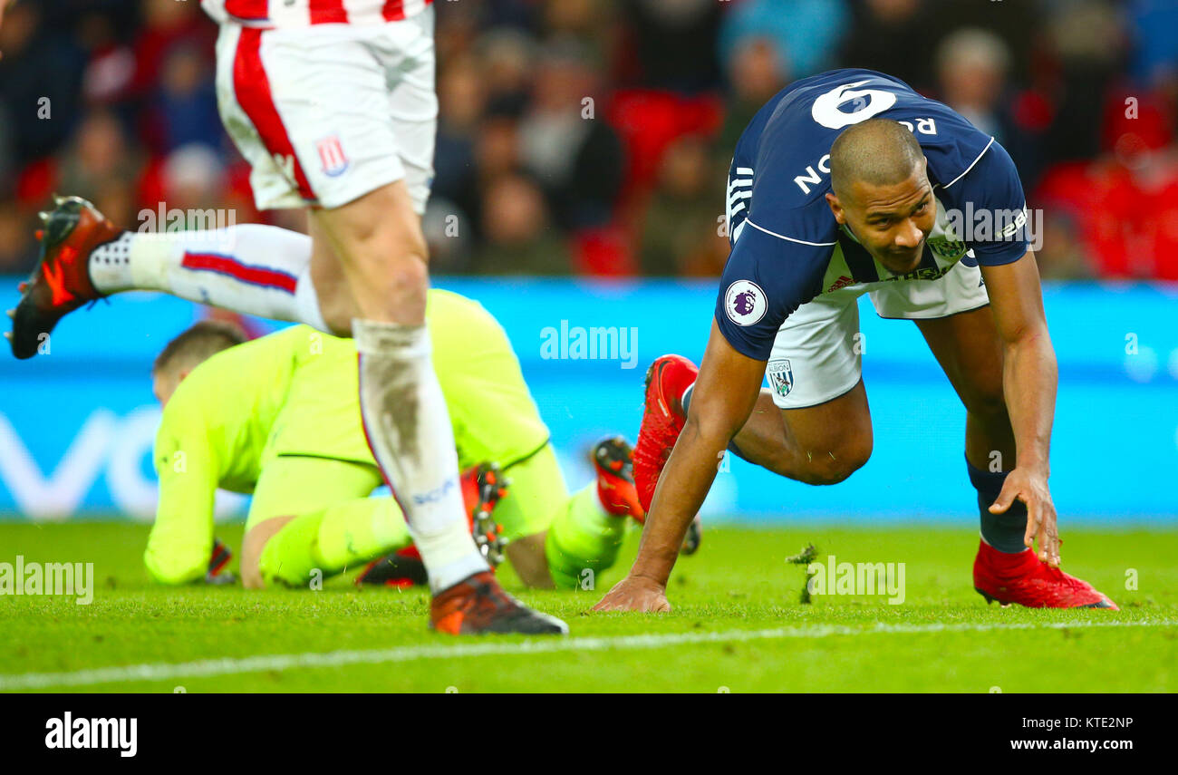 West Bromwich Albion's Salomon Rondon reacts after scoring his side's ...