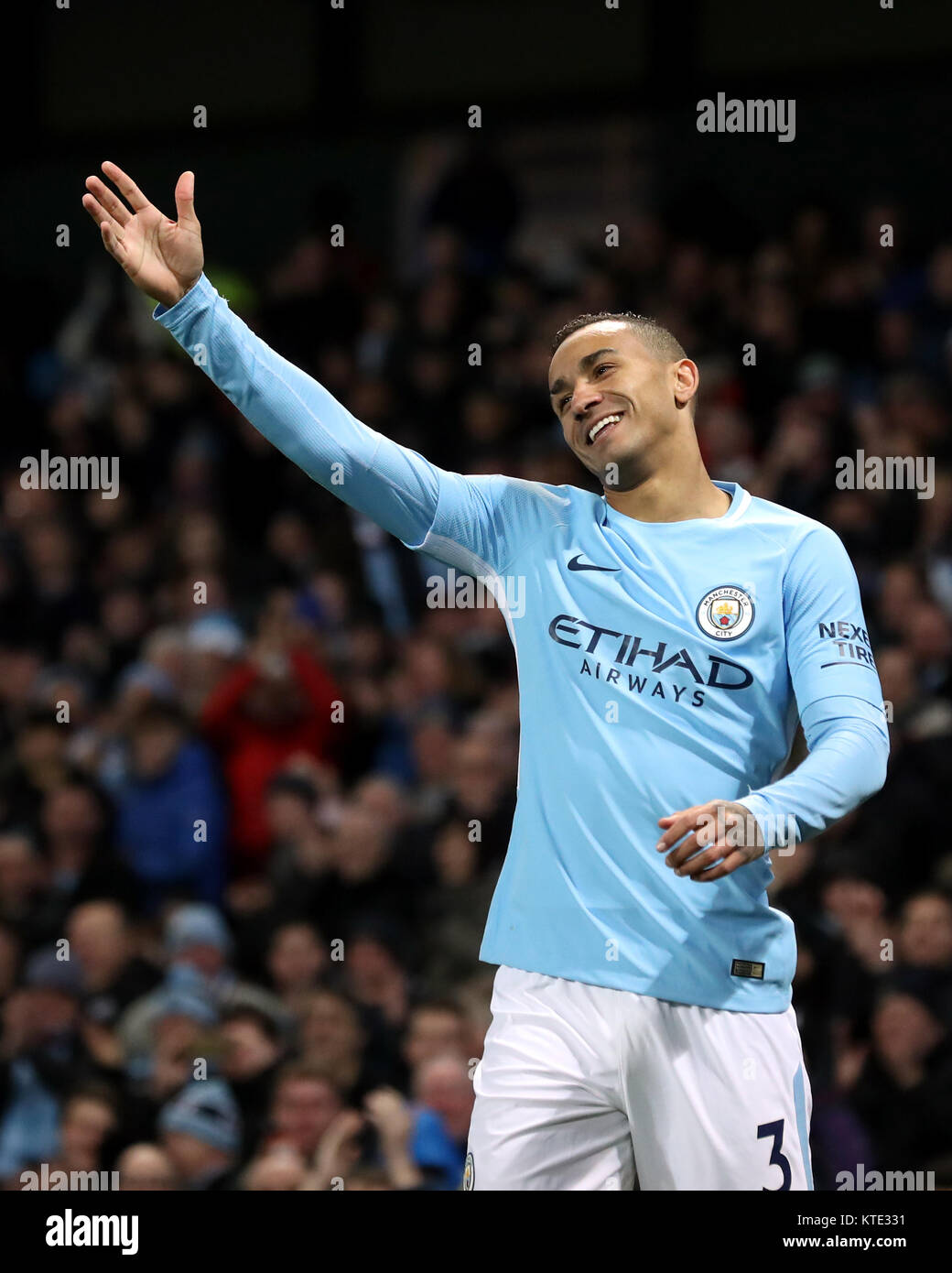 Manchester City's Danilo celebrates scoring his side's fourth goal of ...