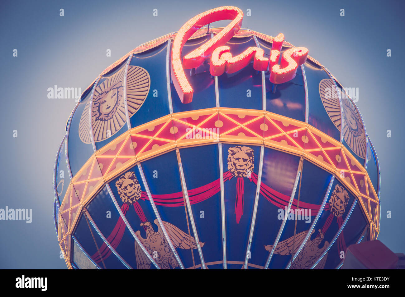 LAS VEGAS, NEVADA - MAY 18, 2017: Detailed view of the landmark hot air ...