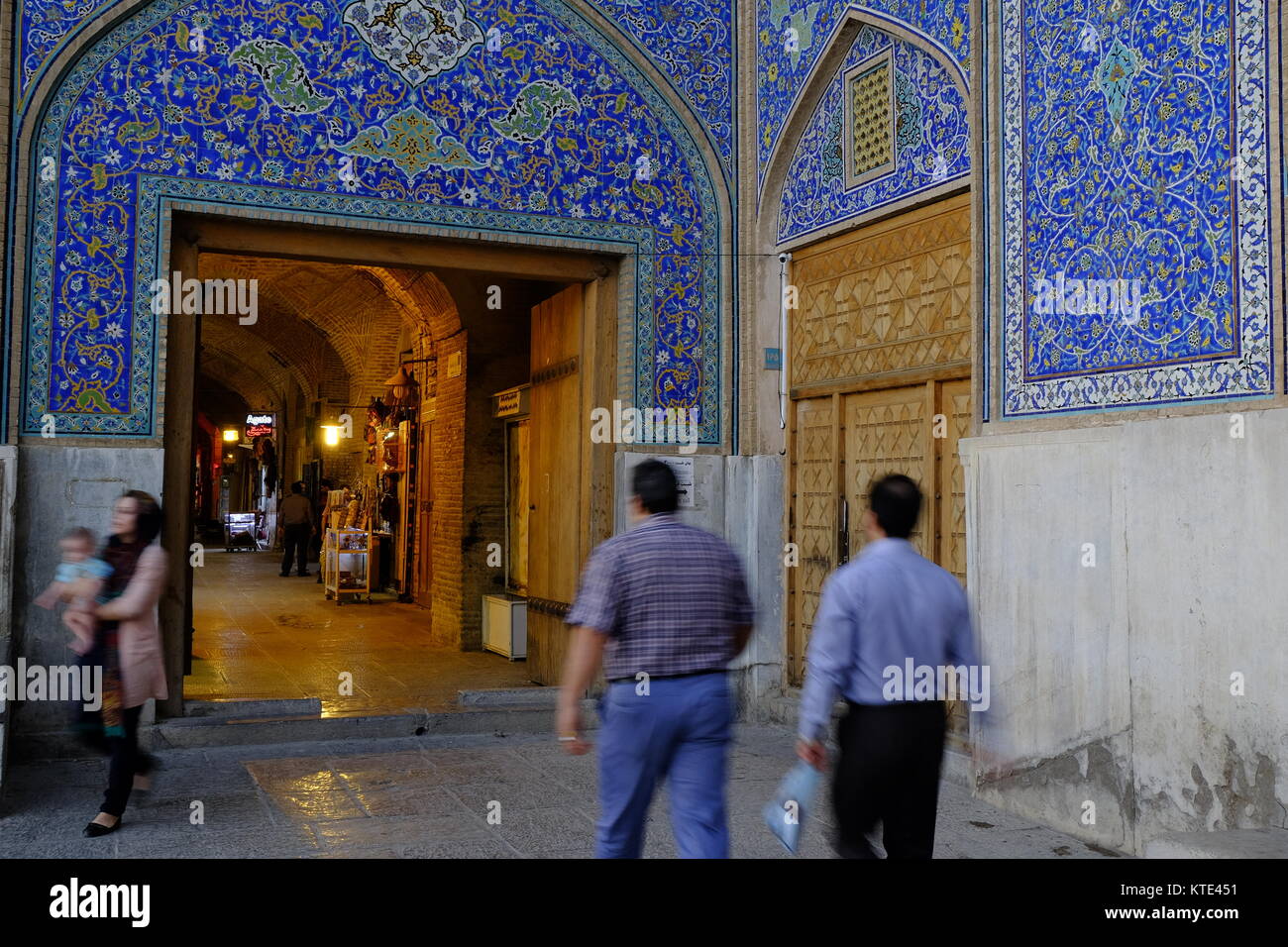 Door of the Isfahan Grand Bazaar in the city centre of Isfahan, Iran ...