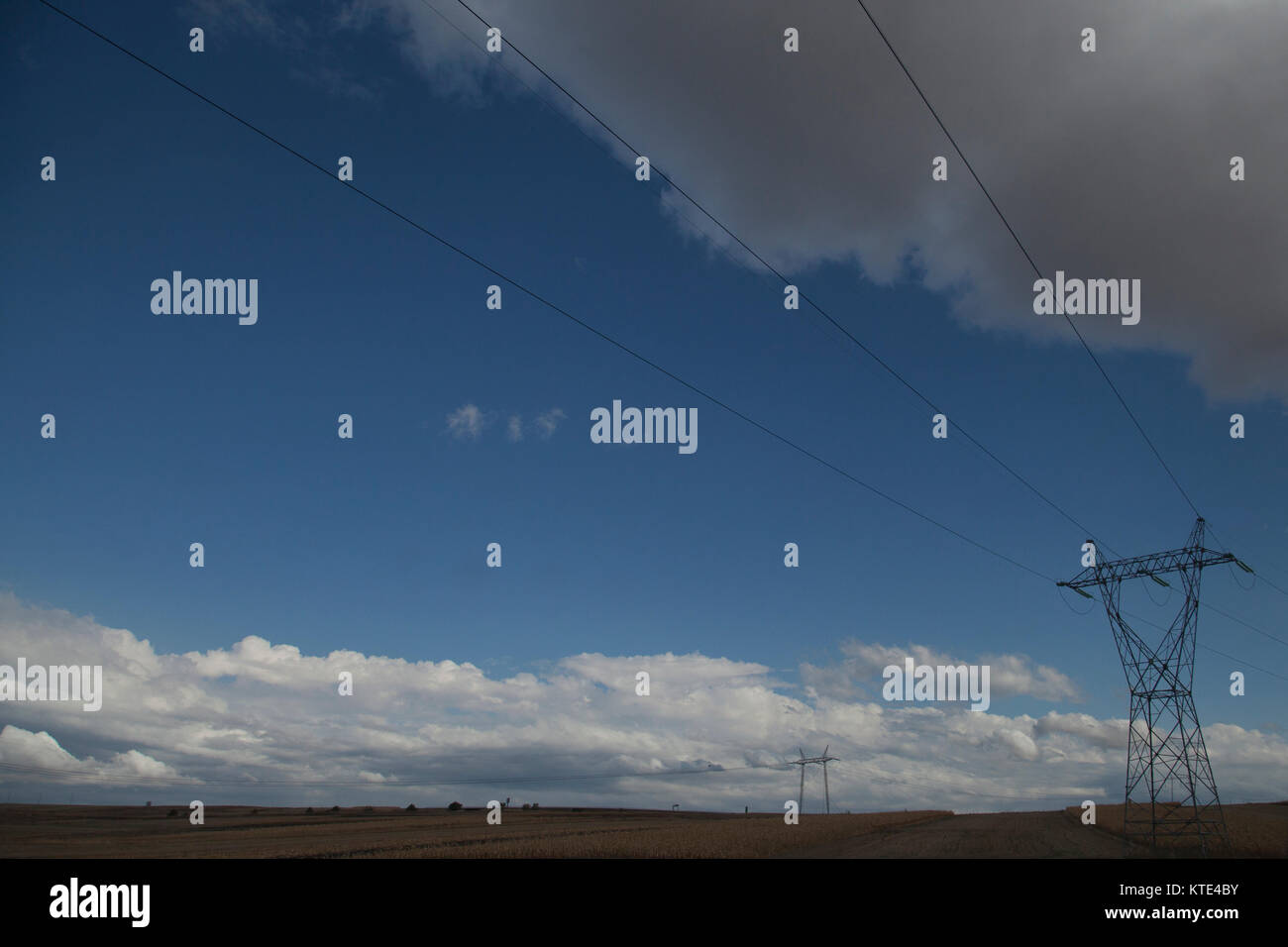 electric towers line Stock Photo - Alamy