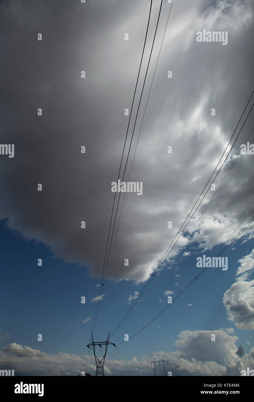 electric towers line Stock Photo - Alamy
