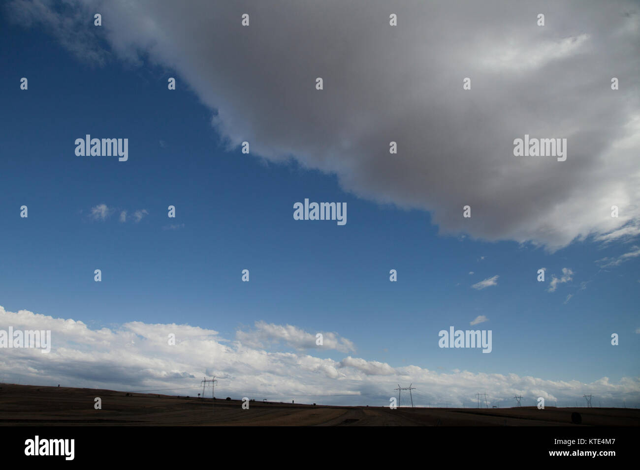 electric towers line Stock Photo - Alamy