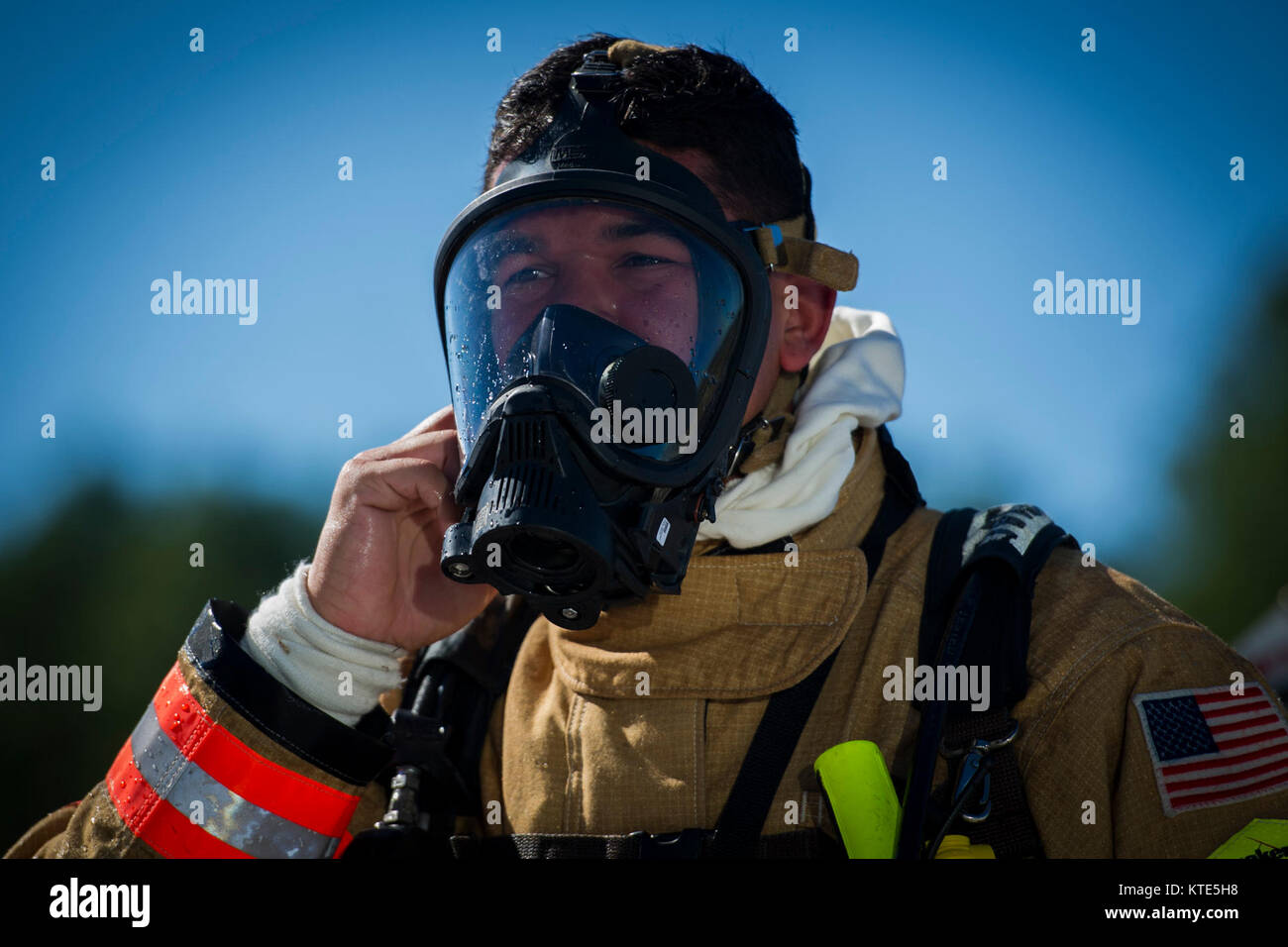 Firefighters with the 1st Special Operations Civil Engineer Squadron ...