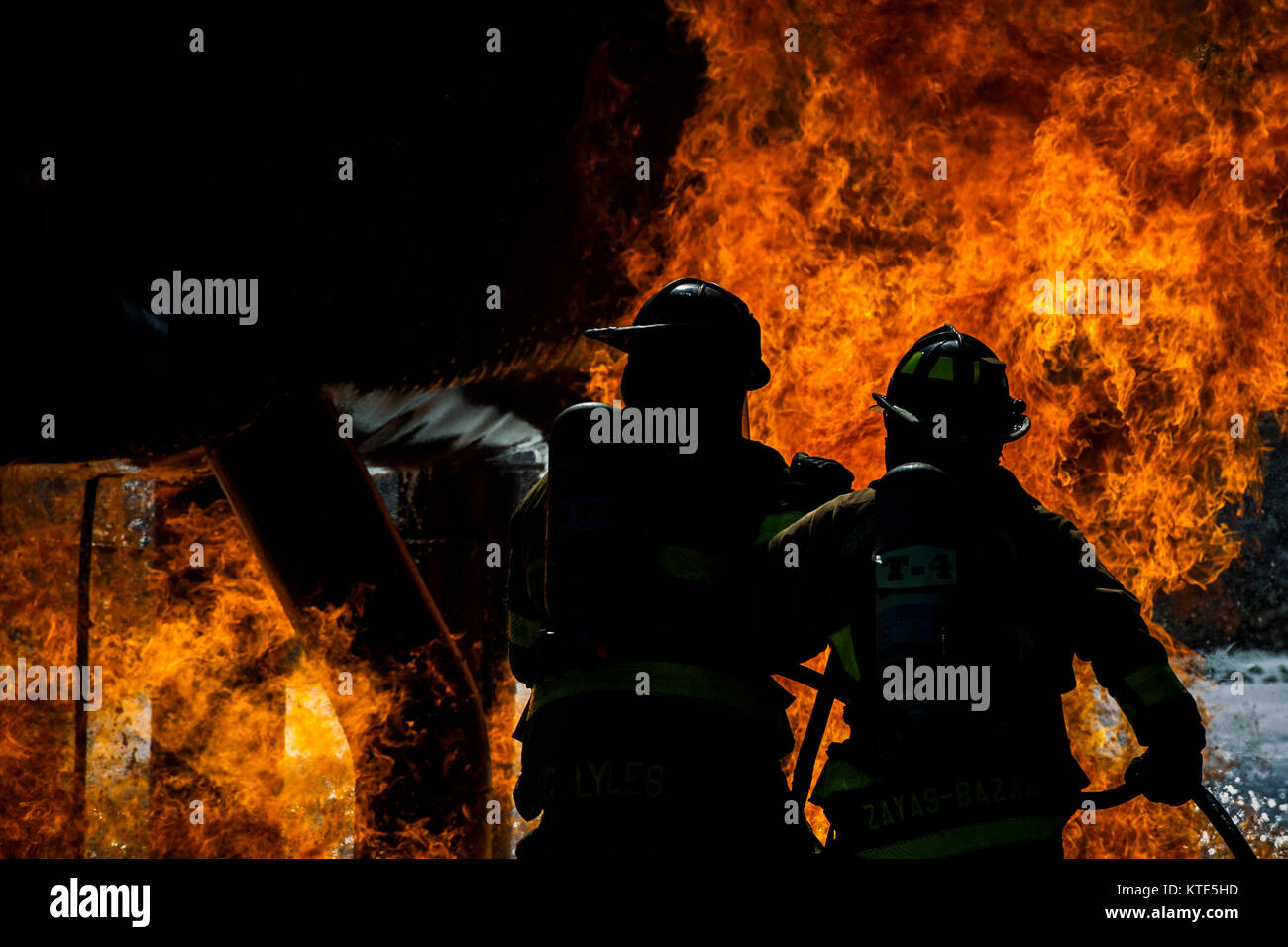 Firefighters with the 1st Special Operations Civil Engineer Squadron ...