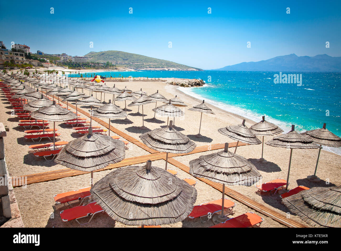 Beautiful Mango beach in Saranda, Albania Stock Photo - Alamy