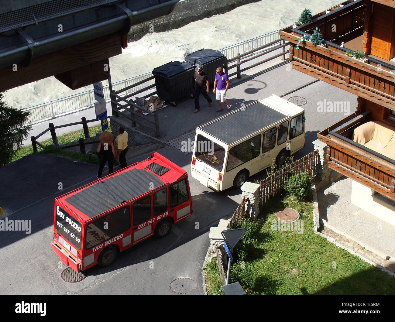 Zermatt, Switzerland - September 21, 2009: Electric buses Stock Photo ...