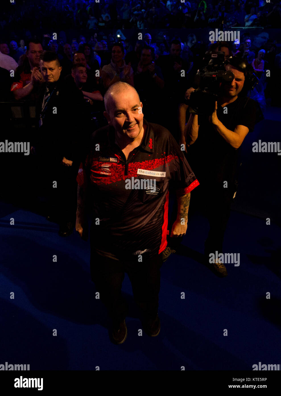 Phil Taylor during the walk on during the walk on during day ten of the ...