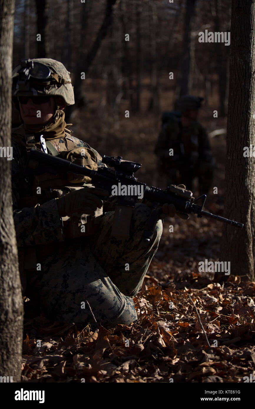 U.S. Marine Corps Cpl. Cory Kim, left, and Kamp Wiebe, right, with ...