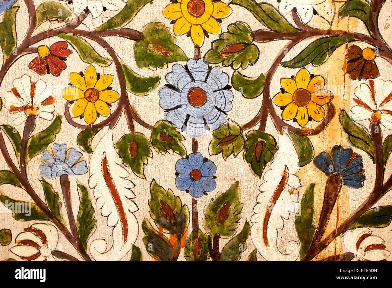 Flower tiles, Marrakesh, Morocco Stock Photo - Alamy