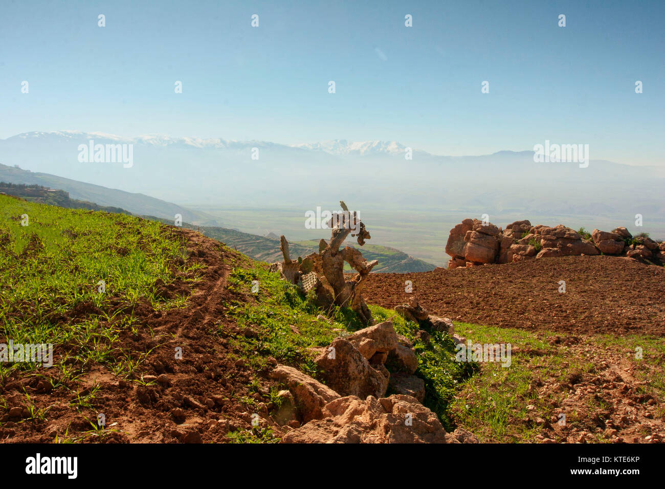 Middle atlas mountain landscape in spring outside of Marrakesh, Morocco ...