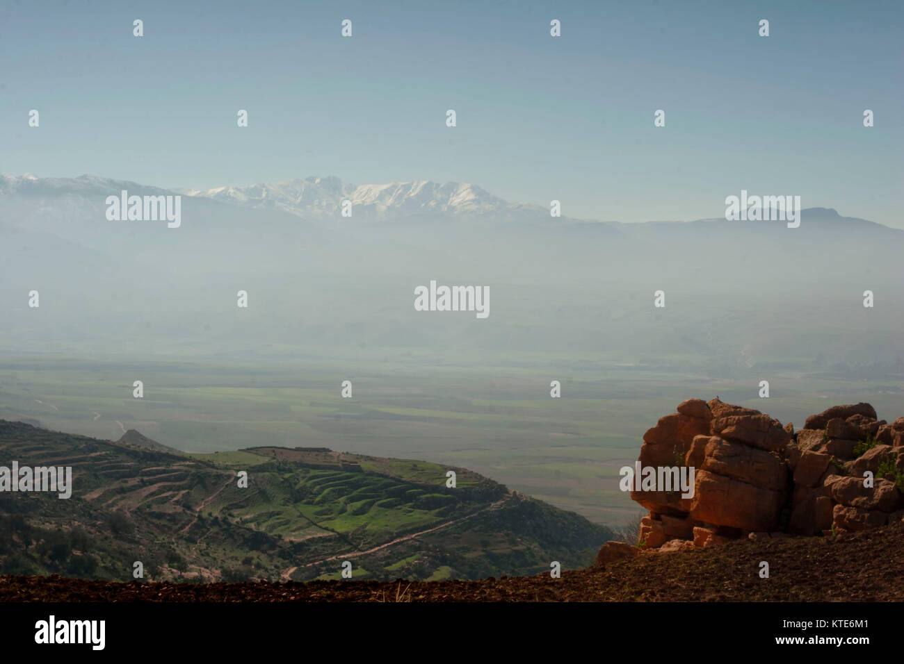 Middle atlas mountain landscape in spring outside of Marrakesh, Morocco ...