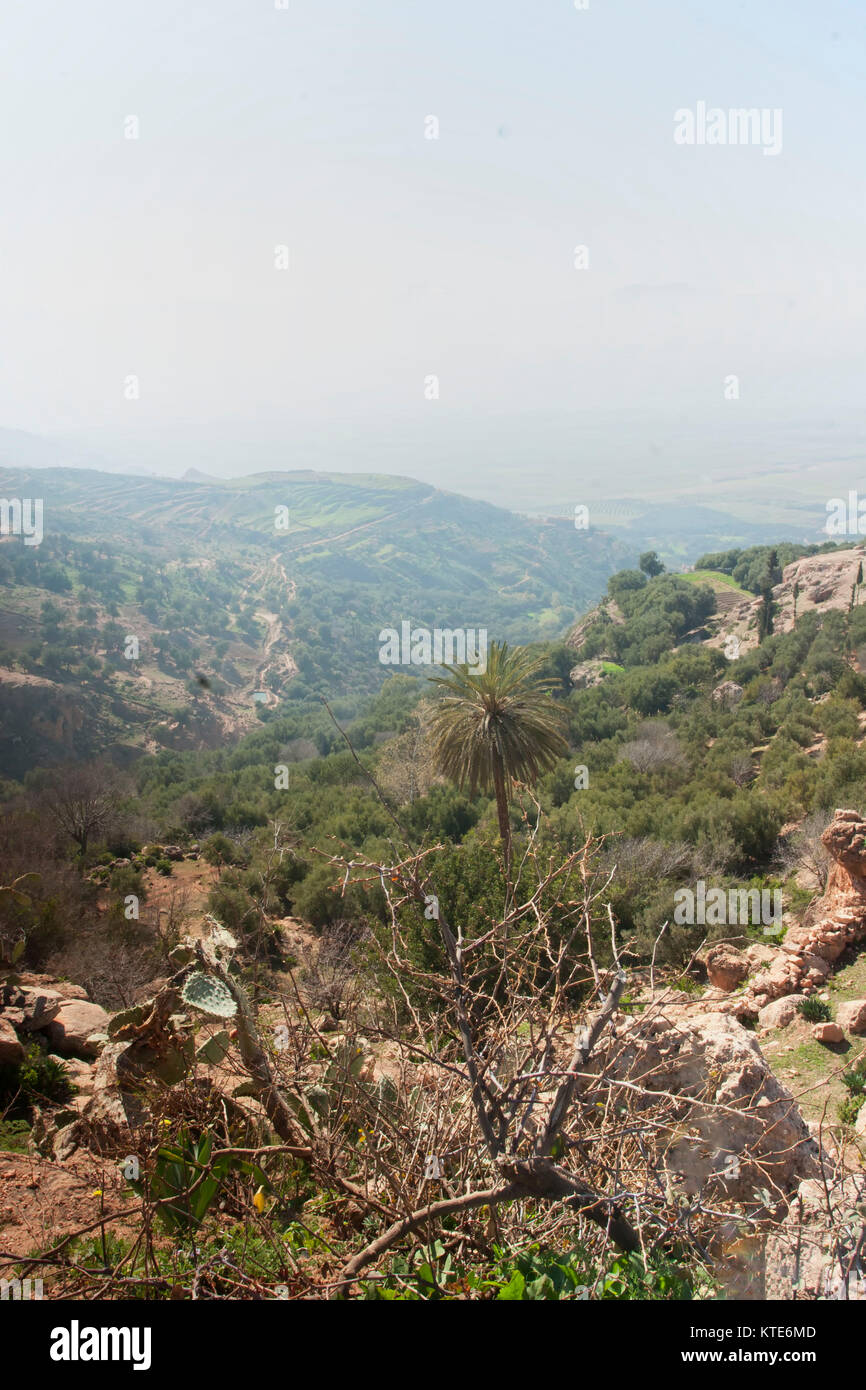 Middle atlas mountain landscape in spring outside of Marrakesh, Morocco ...