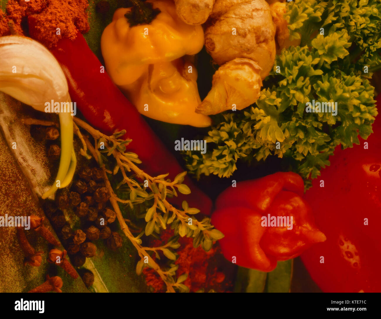 Caribbean ingredients still life Stock Photo - Alamy