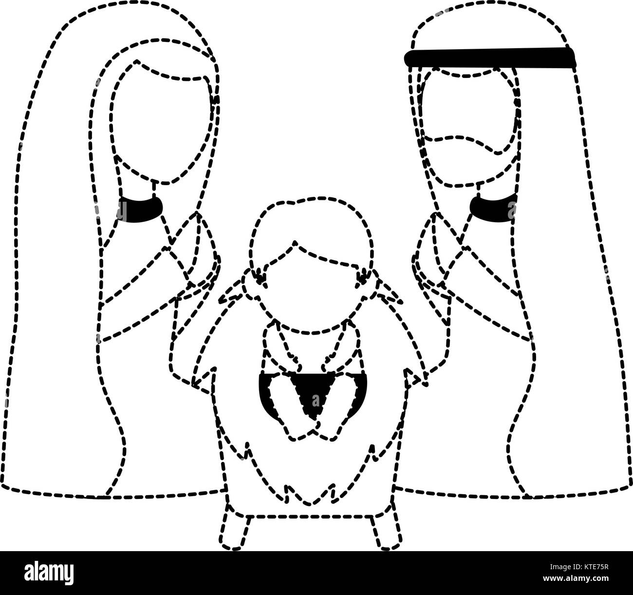 holy family christmas characters vector illustration design Stock ...