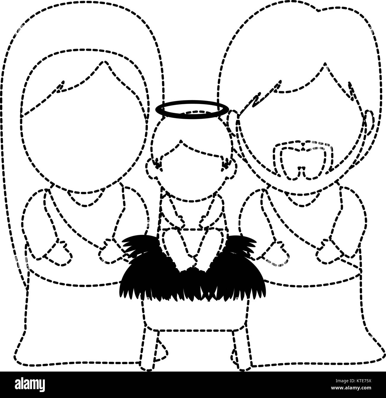 holy family christmas characters vector illustration design Stock ...