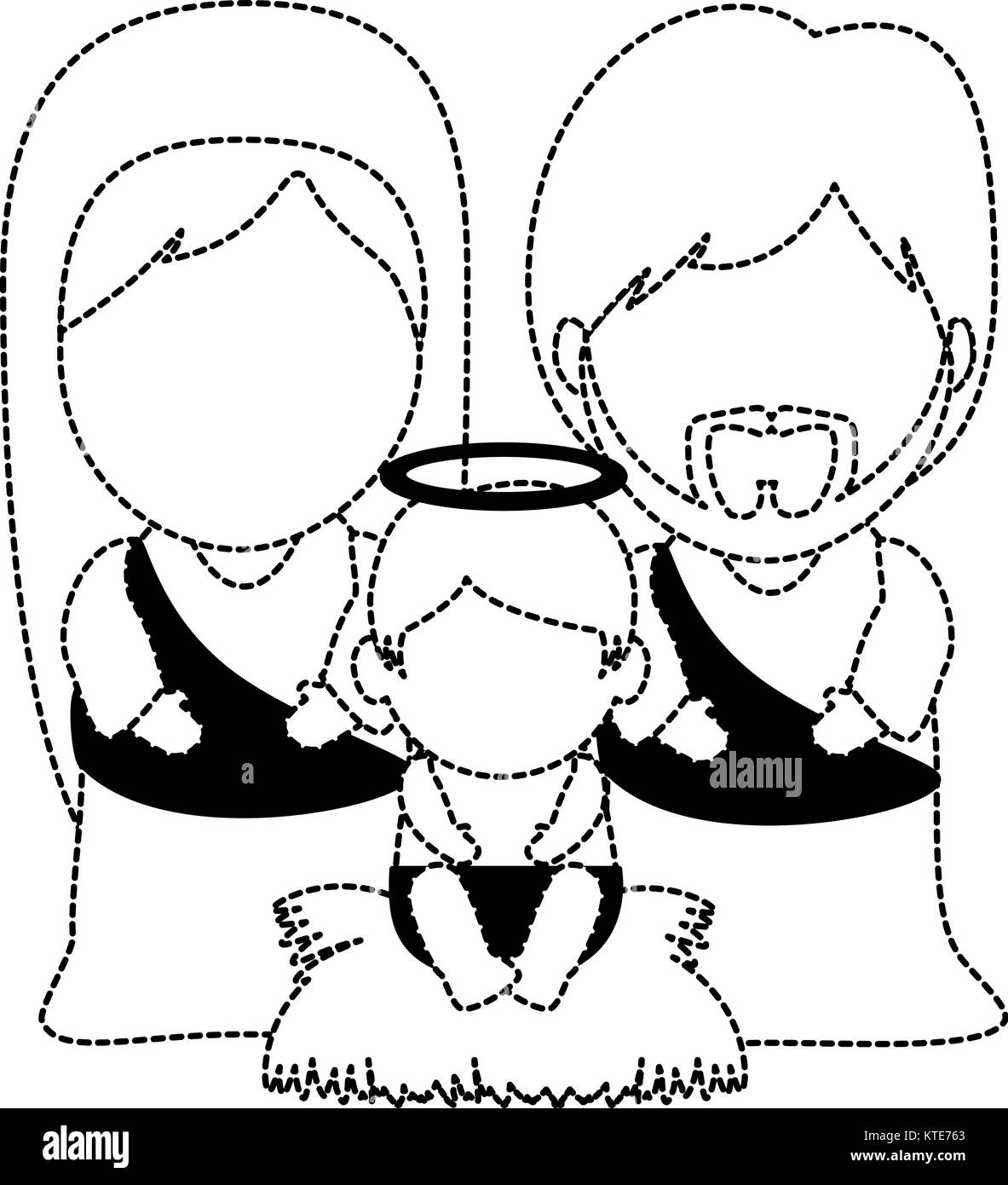 holy family christmas characters vector illustration design Stock ...