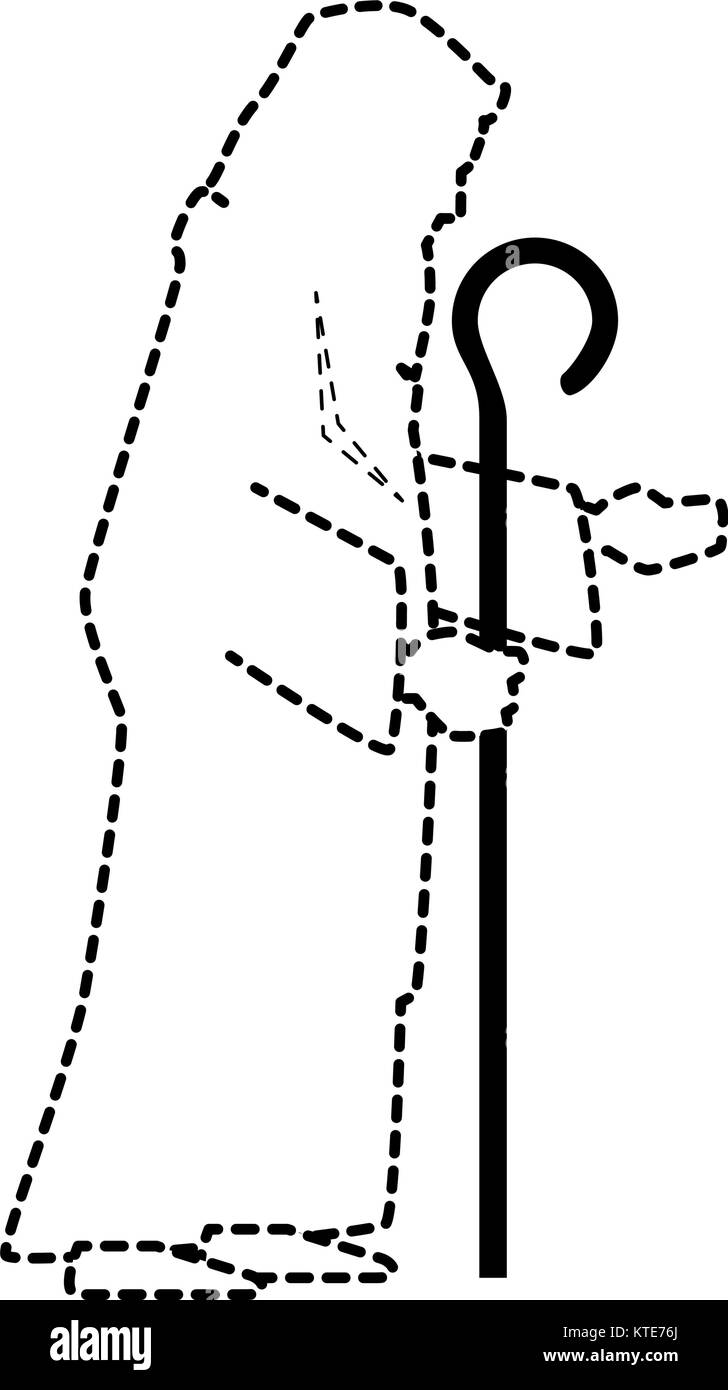 cute saint joseph silhouette character vector illustration design Stock ...