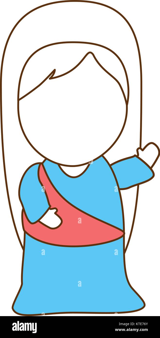 cute virgin mary character vector illustration design Stock Vector ...