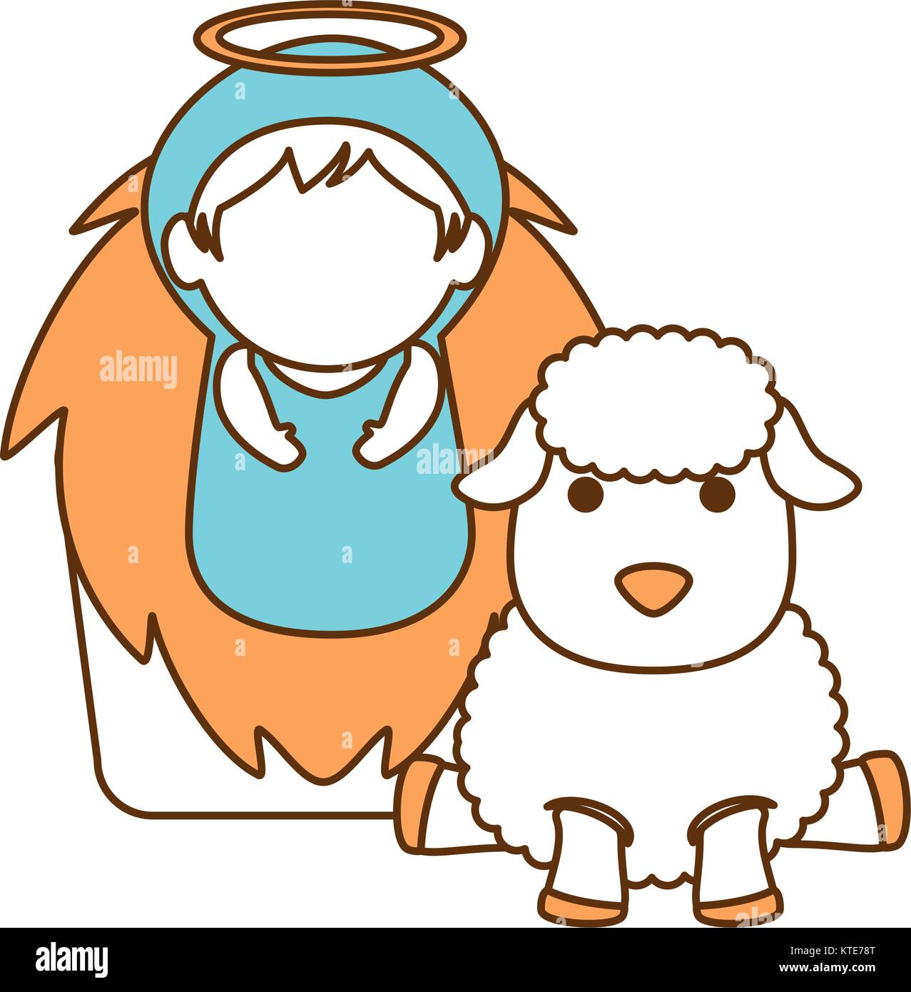 cute jesus baby in cradle with sheeps vector illustration design Stock ...