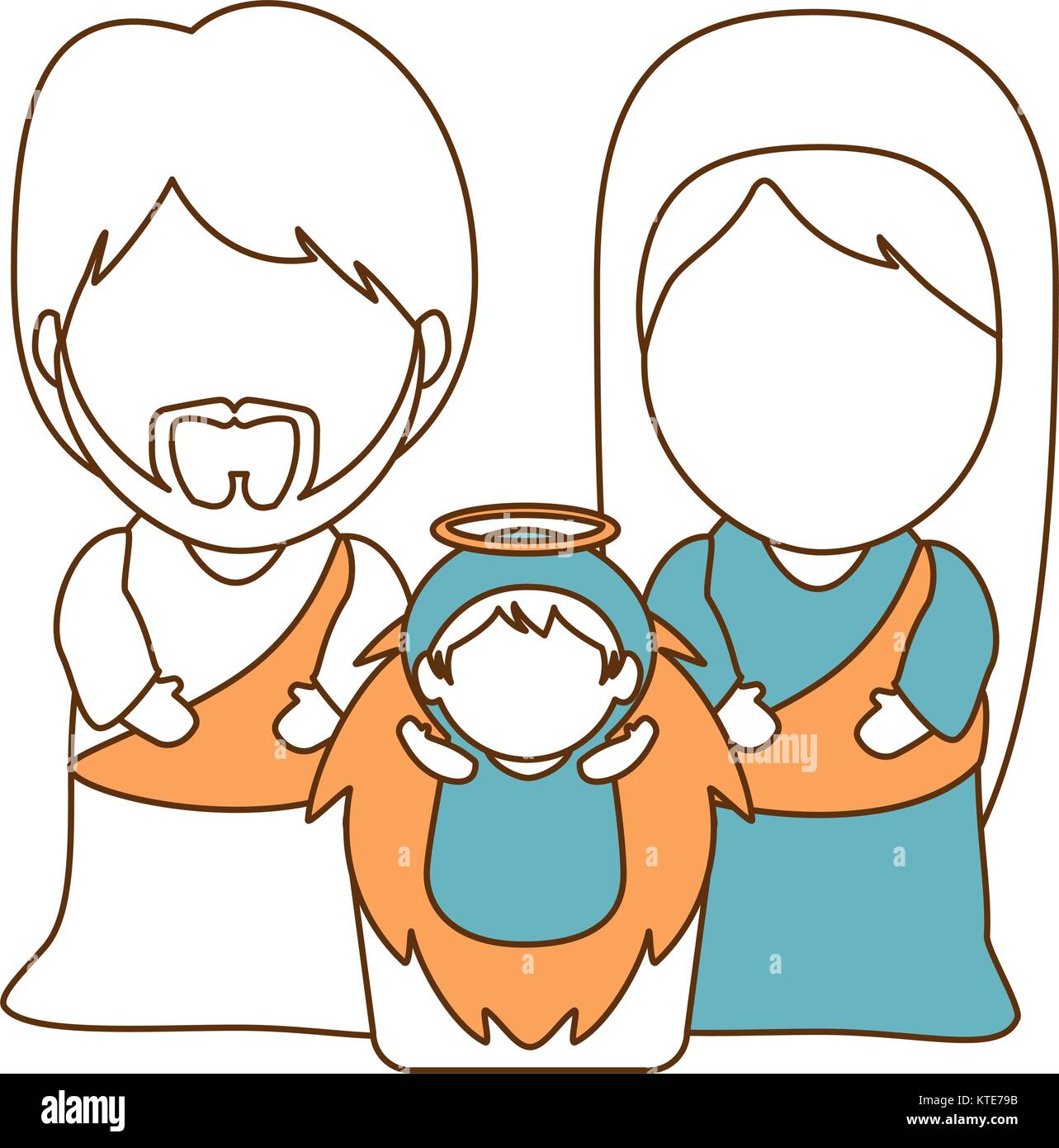 holy family christmas characters vector illustration design Stock ...