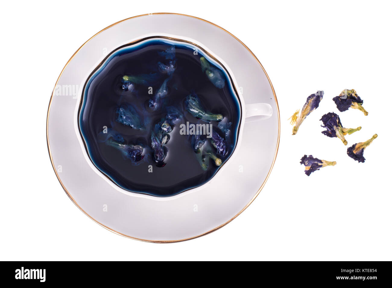 Organic blue flower tea. Studio Photo Stock Photo - Alamy