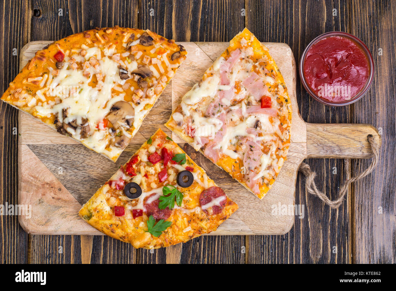 Three cheese pizzas hi-res stock photography and images - Alamy