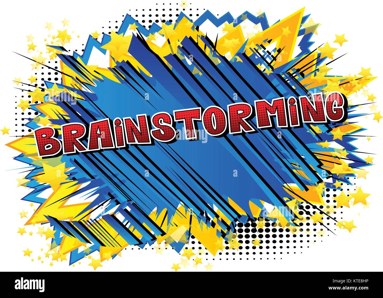 Brainstorming - Comic book style word on abstract background Stock ...