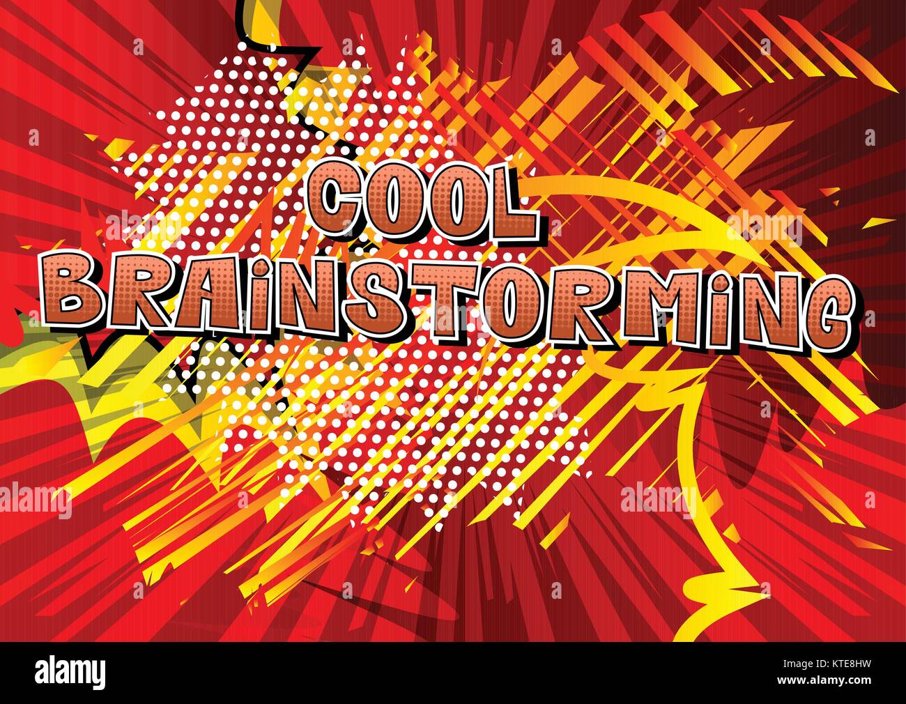 Cool Brainstorming - Comic book style word on abstract background Stock ...